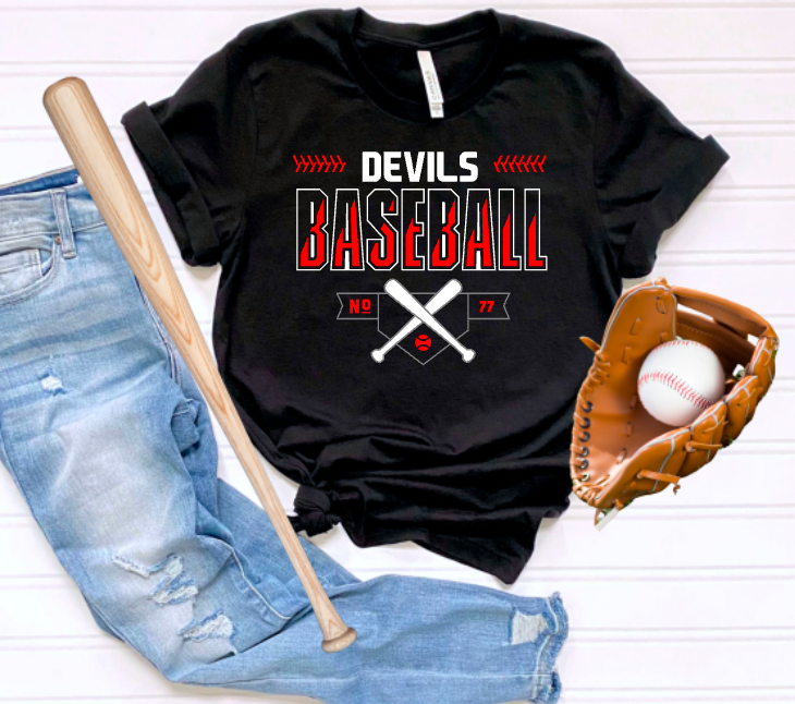 Devils Baseball Crossed Bats Stack | Midsummer Originals